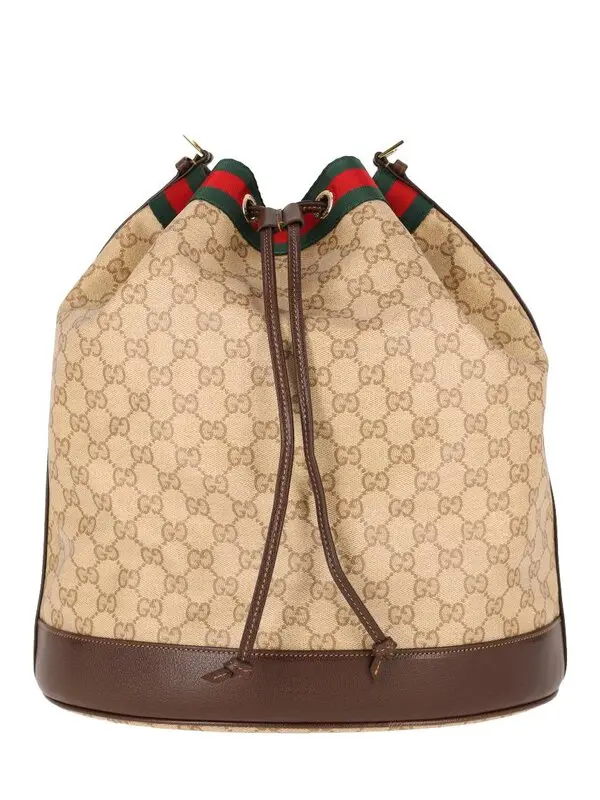 Gucci Venice" Large Bucket Bag - Beige