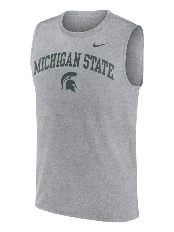 Nike Michigan State Primetime Arch Legend Dri-fit Muscle Tank Top - Grey