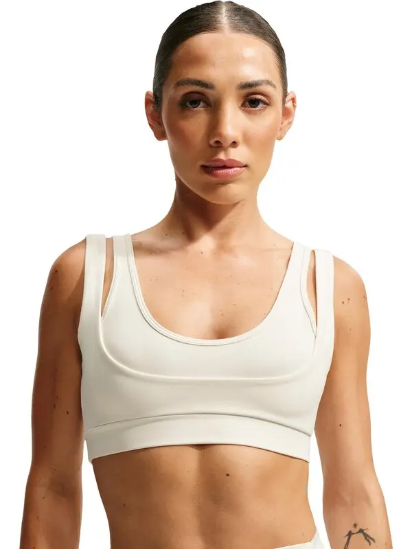 Nike Skims Matte Double-strap Scoop Bra - White