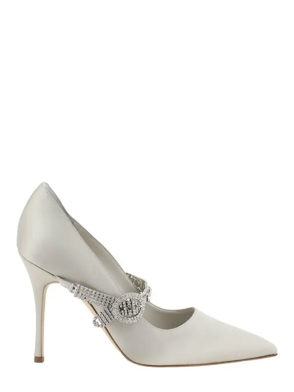 Manolo Blahnik Hamedi Embellished Stiletto Pumps - Grey