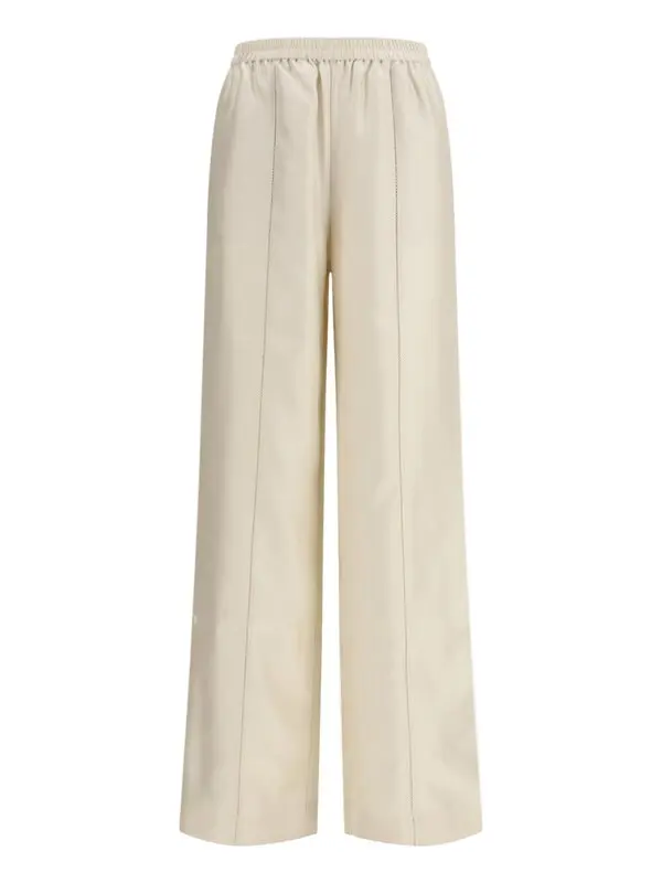 Loulou De Saison Silk Twill Wide Leg Pants - Cream