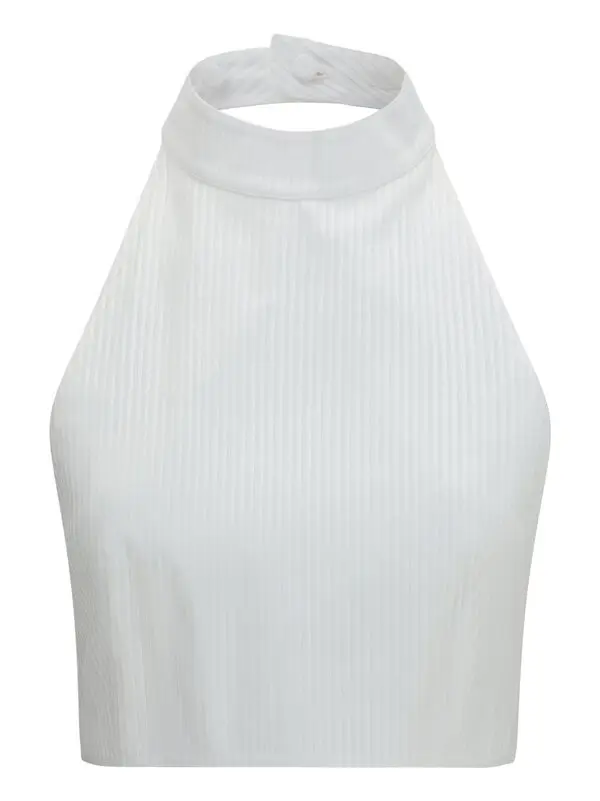 Alaïa Cotton Poplin Plastron Top - White