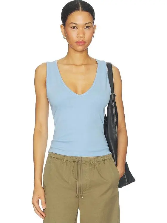 GRLFRND V-neck Muscle Tank - Sky Blue