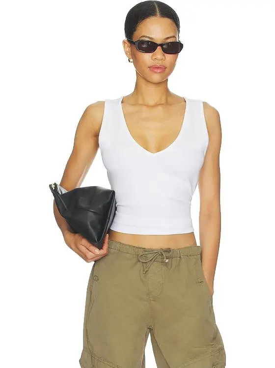 GRLFRND V-neck Muscle Tank - White