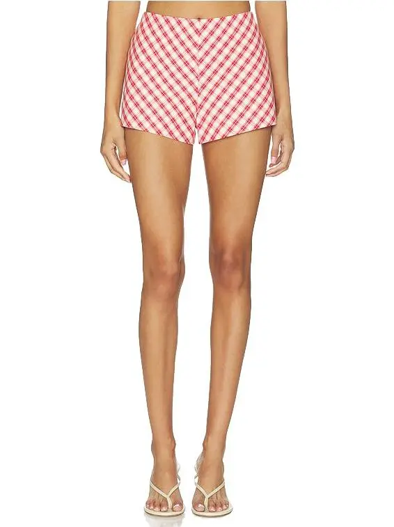 Tularosa Rae Plaid Shorts - Red Gingham