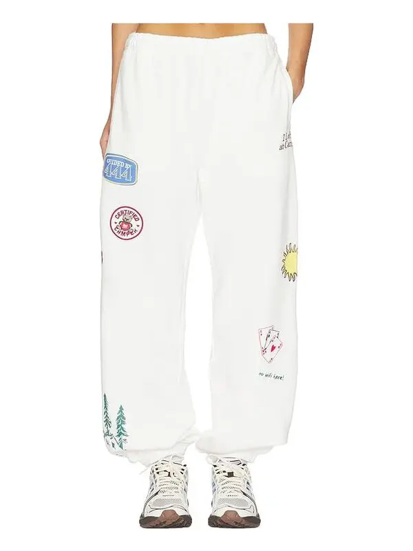 THE MAYFAIR GROUP No Wifi Here Sweatpants - Cream