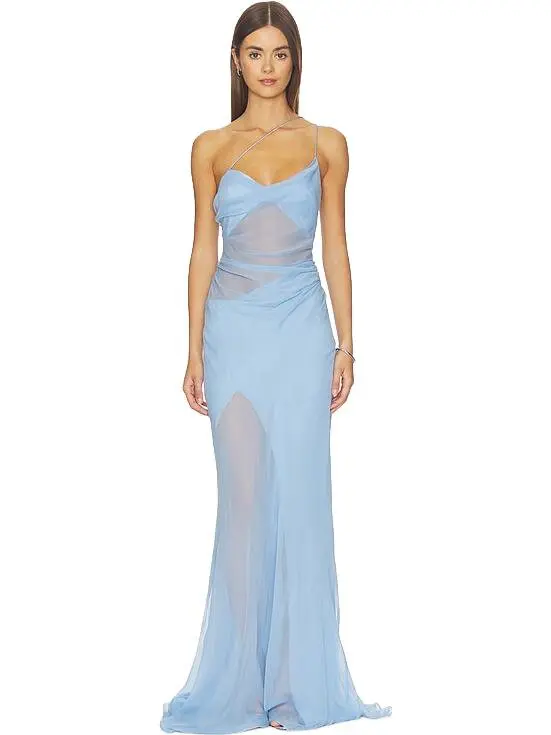 THE SEI Strappy Diaphanous Gown - Icy Blue