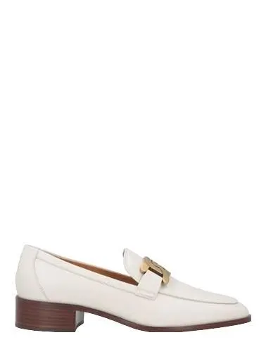 TOD'S Soft Leather Loafers With Metal Detailing - Off White