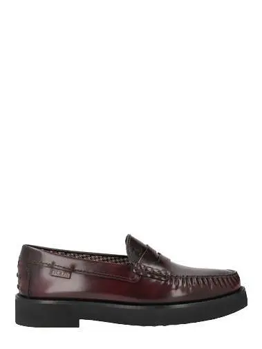 TOD'S Leather Penny Loafers - Red