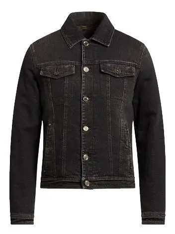 MOORER Cotton Elastane Denim Trucker Jacket - Black