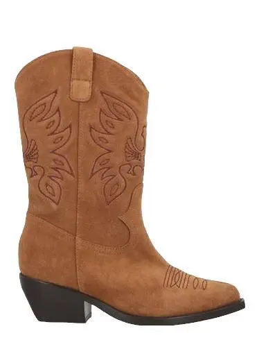 LE SILLA Suede Cowboy Ankle Boots - Brown