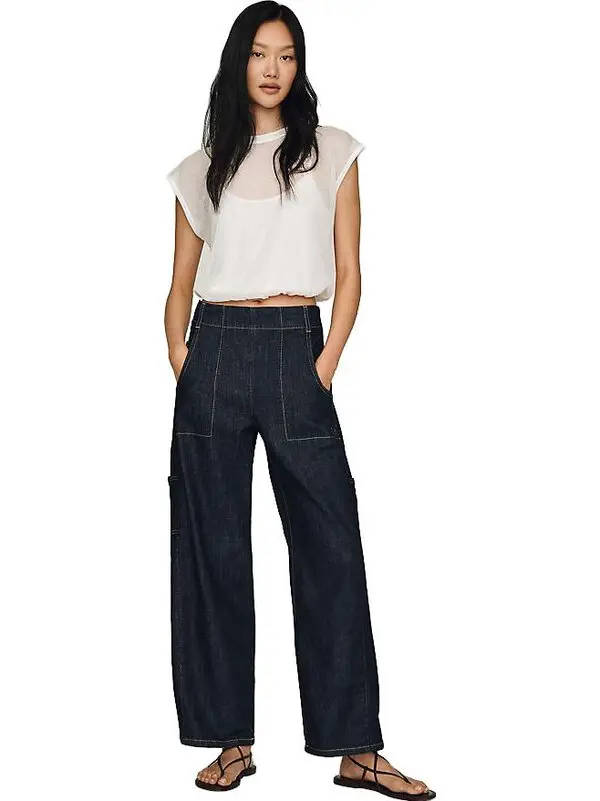 Maeve Painters Mid-rise Tapered Jeans - Dark Denim