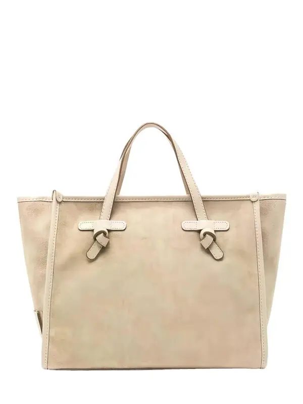 MARCELLA CLUB Knot Detail Suede Tote Bag - Neutrals