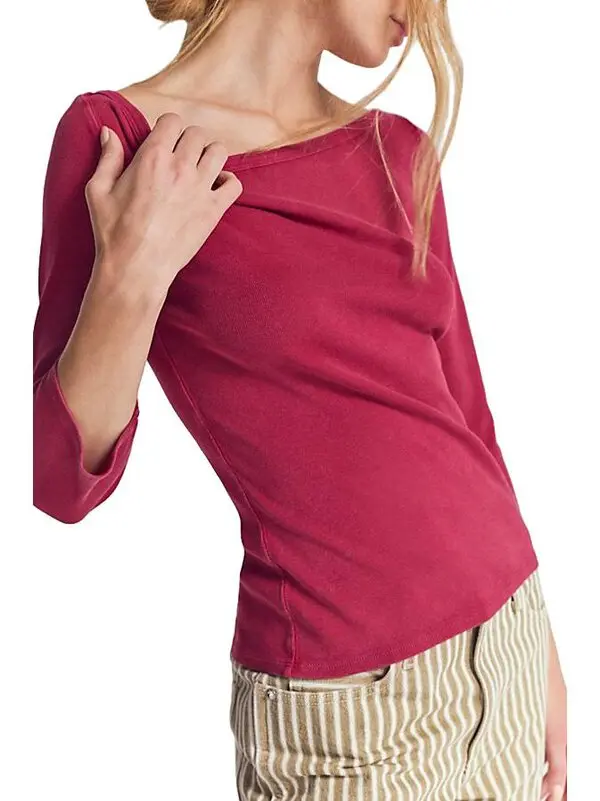 Free People We The Free Atlas Boat Neck Top - Sangria