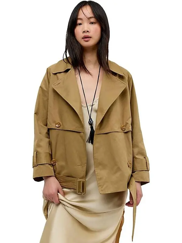 Apparis Gaia Short Trench Jacket - Olive