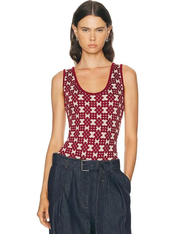 Dries Van Noten Hemena" Bodysuit - Burgundy