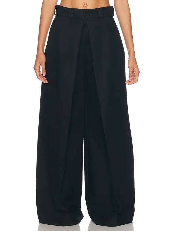 Balenciaga High Waisted Flare Leg Pant - Black