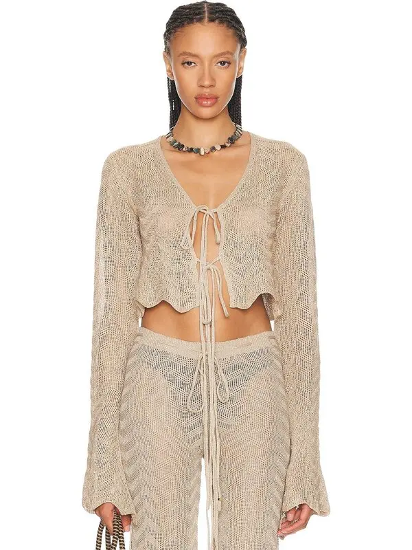 BANANHOT Corin Cardigan - Sand Gold