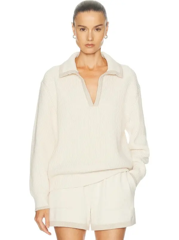 SRG Dae Contrast Polo Sweater - Ivory