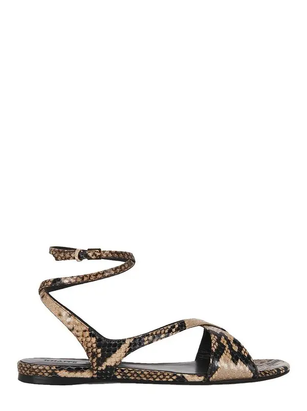 Khaite Liria Ankle Strap Flat Sandal - Taupe