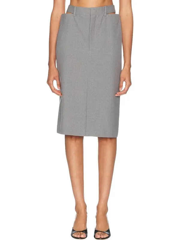 JIL SANDER High Waisted Midi Skirt - Shadow
