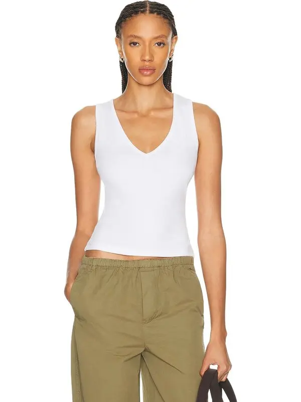 GRLFRND V-neck Muscle Tank - White
