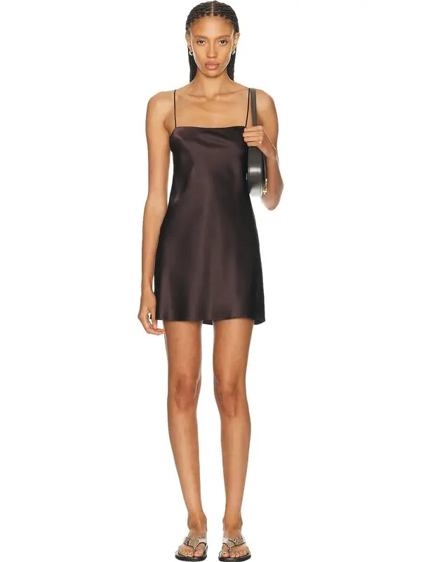 EAVES Silk Mini Dress - Chocolate Brown