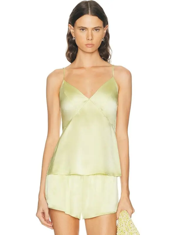 EAVES Dara Silk Top - Pale Yellow