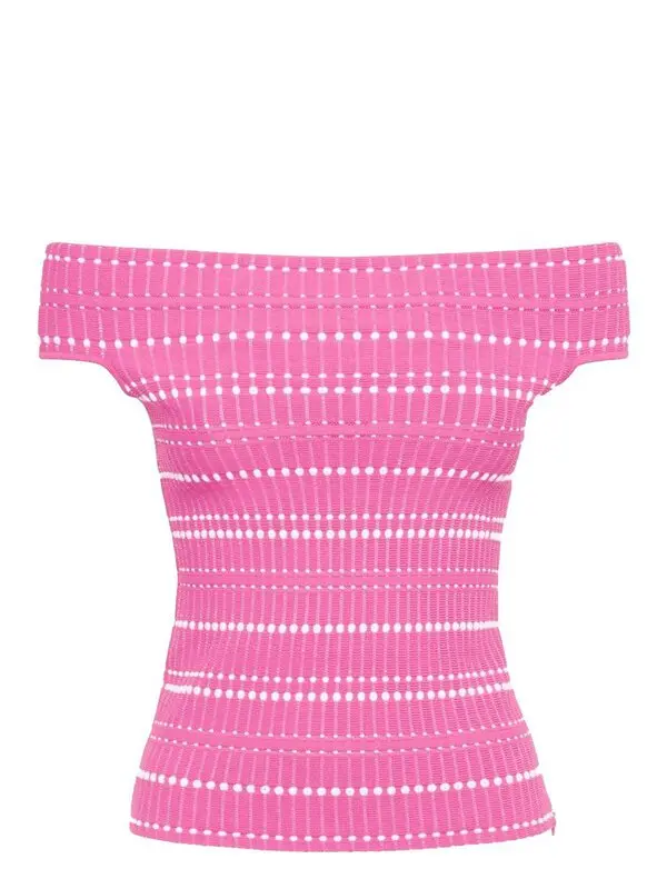 Alexander McQueen Off-shoulder Knit Top - Pink