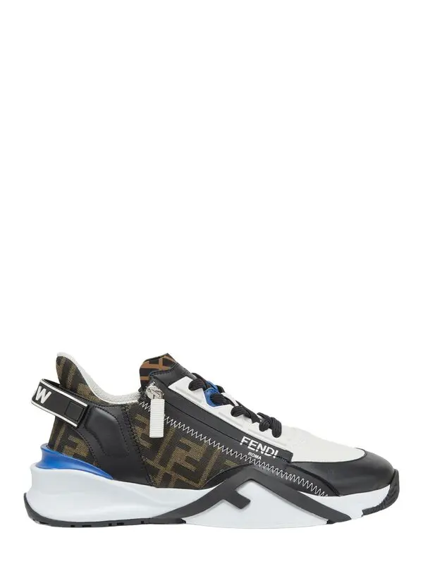 Fendi Flow Jacquard Lace-up Sneakers - Black/brown