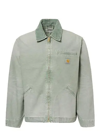 Carhartt Work In Progress Cotton Jacket With Corduroy Collar - Shady Green