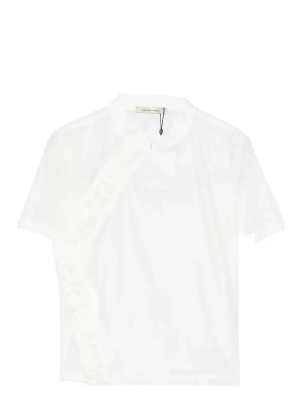 Paloma Wool Gaspar Ruffle Trim Short Sleeve Blouse - White