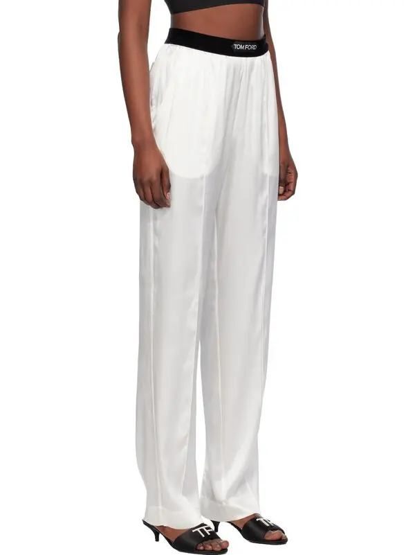 TOM FORD Stretch Satin Pajama Pants - White