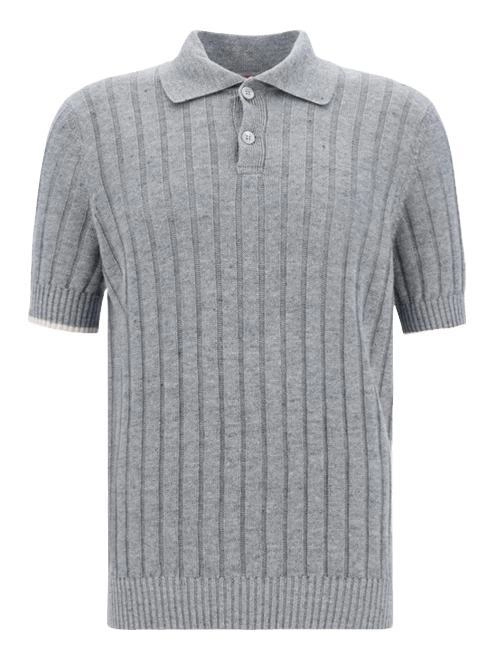 Brunello Cucinelli Short-sleeved Knitted Polo Shirt - Gray