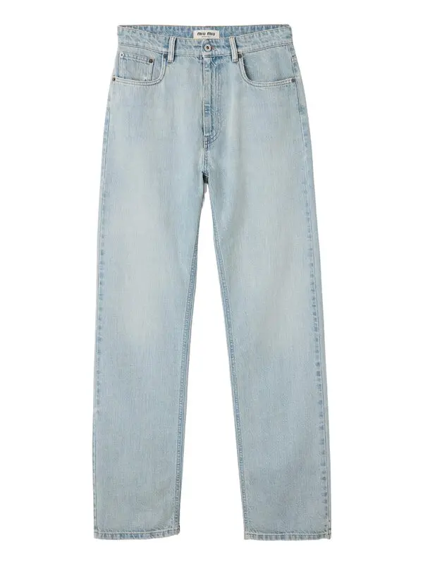 Miu Miu Five-pocket Washed Denim Jeans - Sapphire Blue