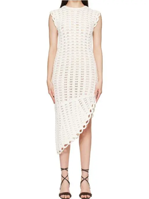 Loulou De Saison Malena Crochet Midi Dress - White