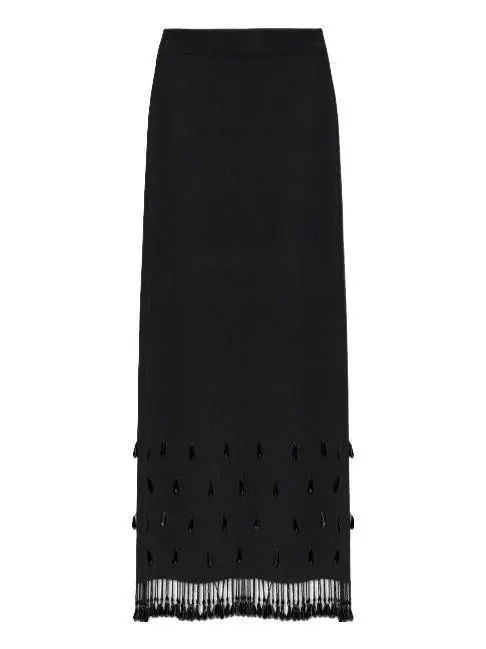 BY MALENE BIRGER Midi Skirt With Embellished Hem - Black