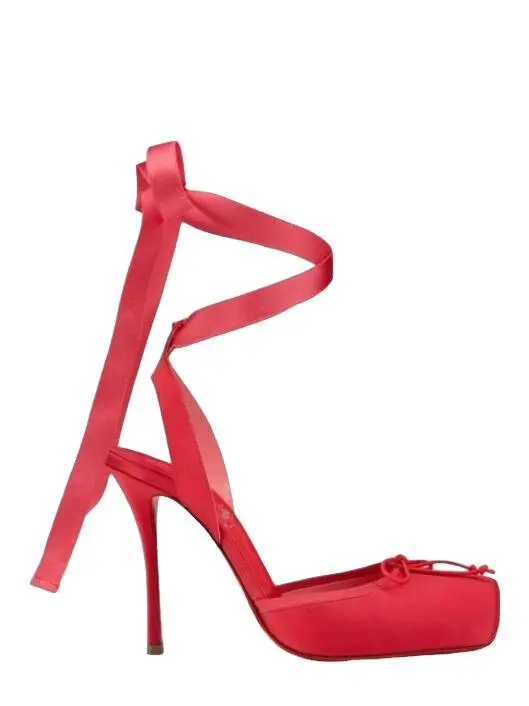 CHRISTIAN LOUBOUTIN Cassia Strappy Pumps With Ribbon Ankle Tie - Grapefruit