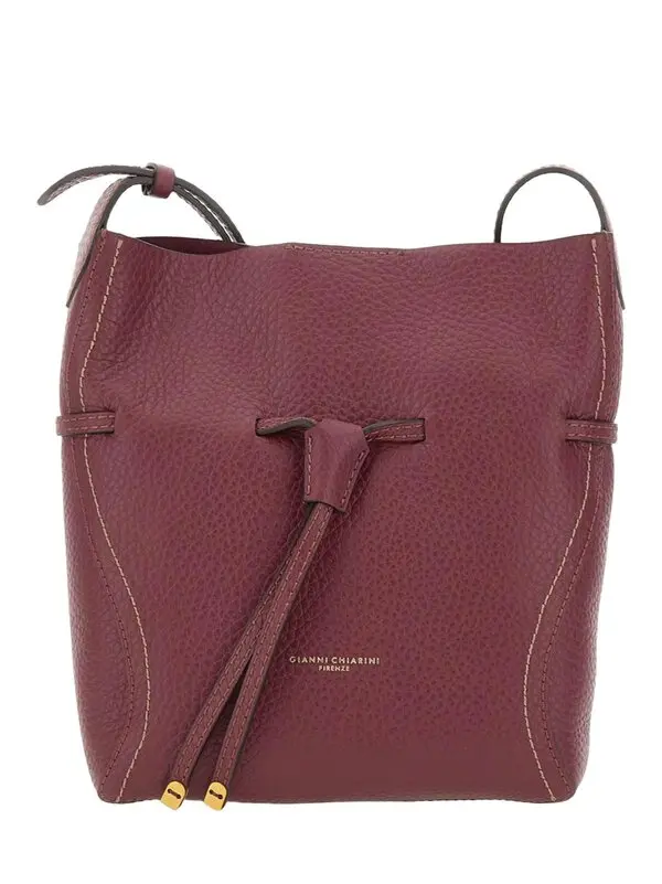 GIANNI CHIARINI Sienna Leather Shoulder Bag - Wine Red