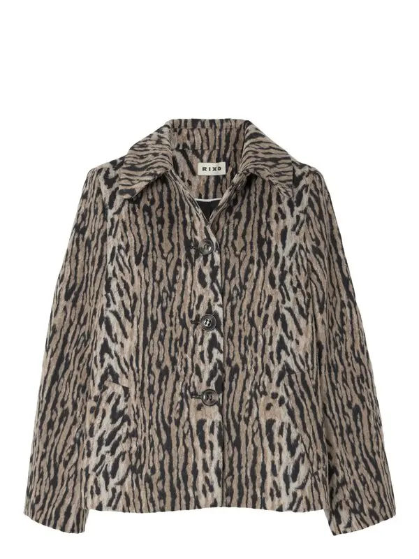 Rixo Animal Print Jacket - Leopard