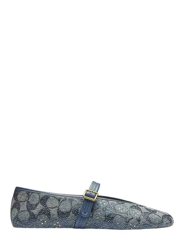COACH Mary Jane In Crystal Signature Denim - Denim Blue