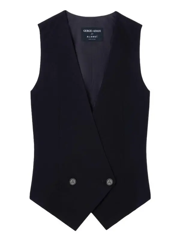 GIORGIO ARMANI X ALANUI Lightweight Virgin Wool Waistcoat - Black