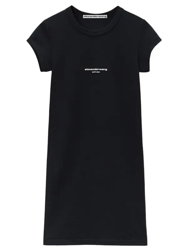 Alexander Wang Logo Fitted Mini Dress - Black