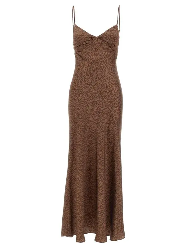 MC2 SAINT BARTH Strappy V-neck Maxi Dress With Open Back - Brown