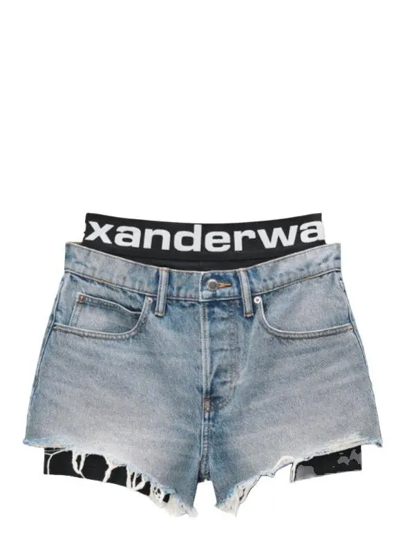Alexander Wang Relaxed Logo Bike Short - Gray