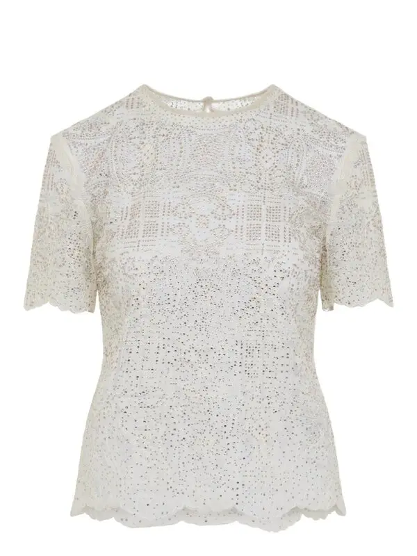 Ermanno Scervino Embellished Crew Neck T-shirt - White