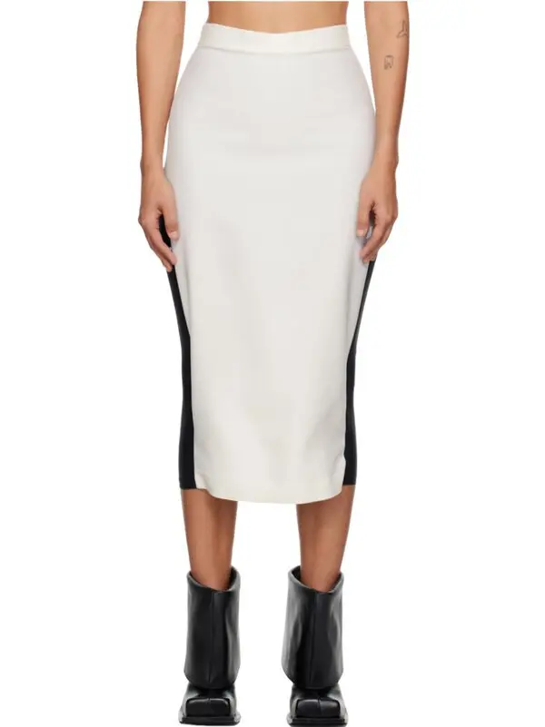 PUSHBUTTON Color-blocked Skirt-pants - Ivory White