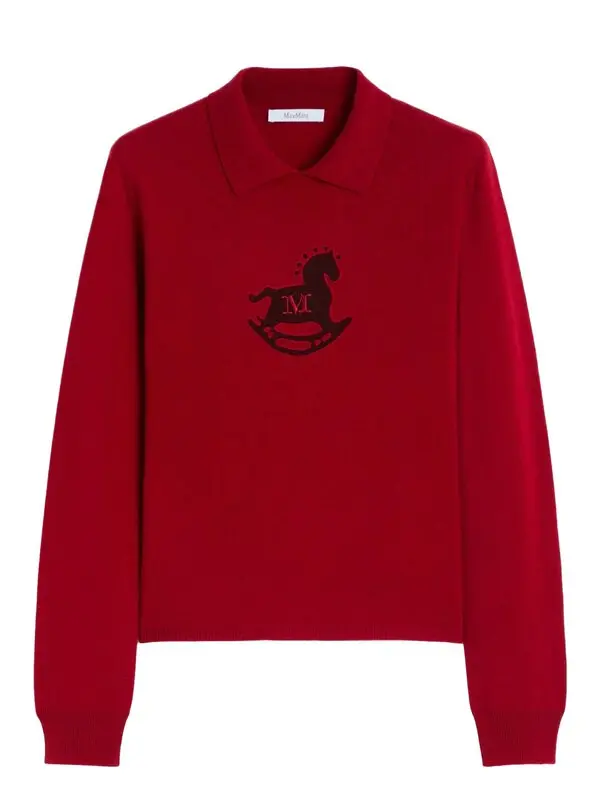 Max Mara Wool And Cashmere Slim Fit Polo Sweater - Deep Red