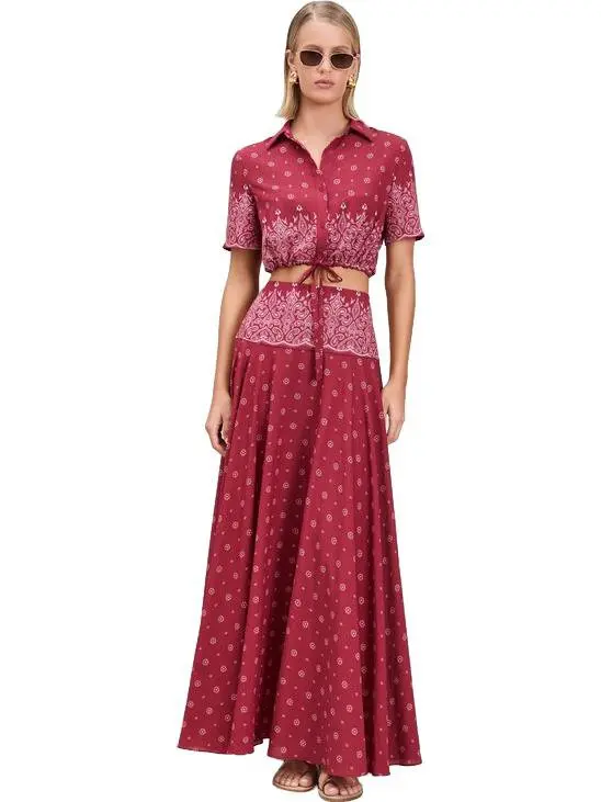 Devon Windsor Rylie Skirt - Burgundy