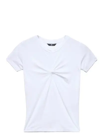 7 For All Mankind Twisted Tee In Lyocell - White